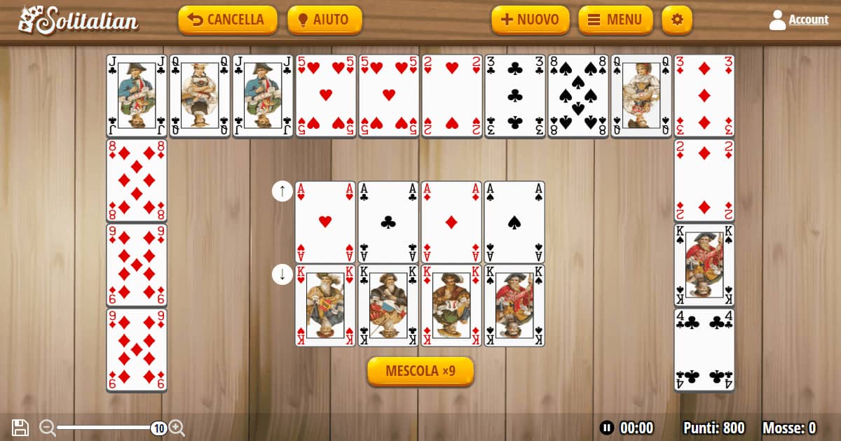 Solitario Crescent - Gioca online gratis | Solitalian